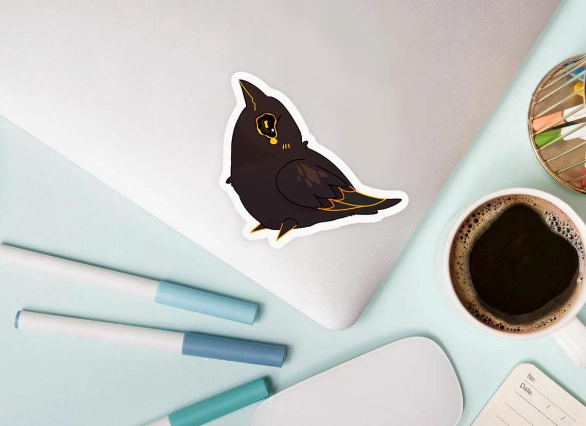 Sad Crow Sticker - Etsy