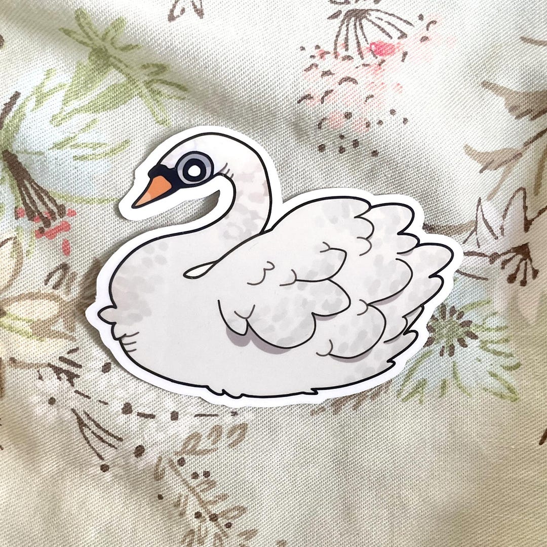 Mute Swan Glossy Vinyl Water Resistant Sticker | Silly and Cute ...