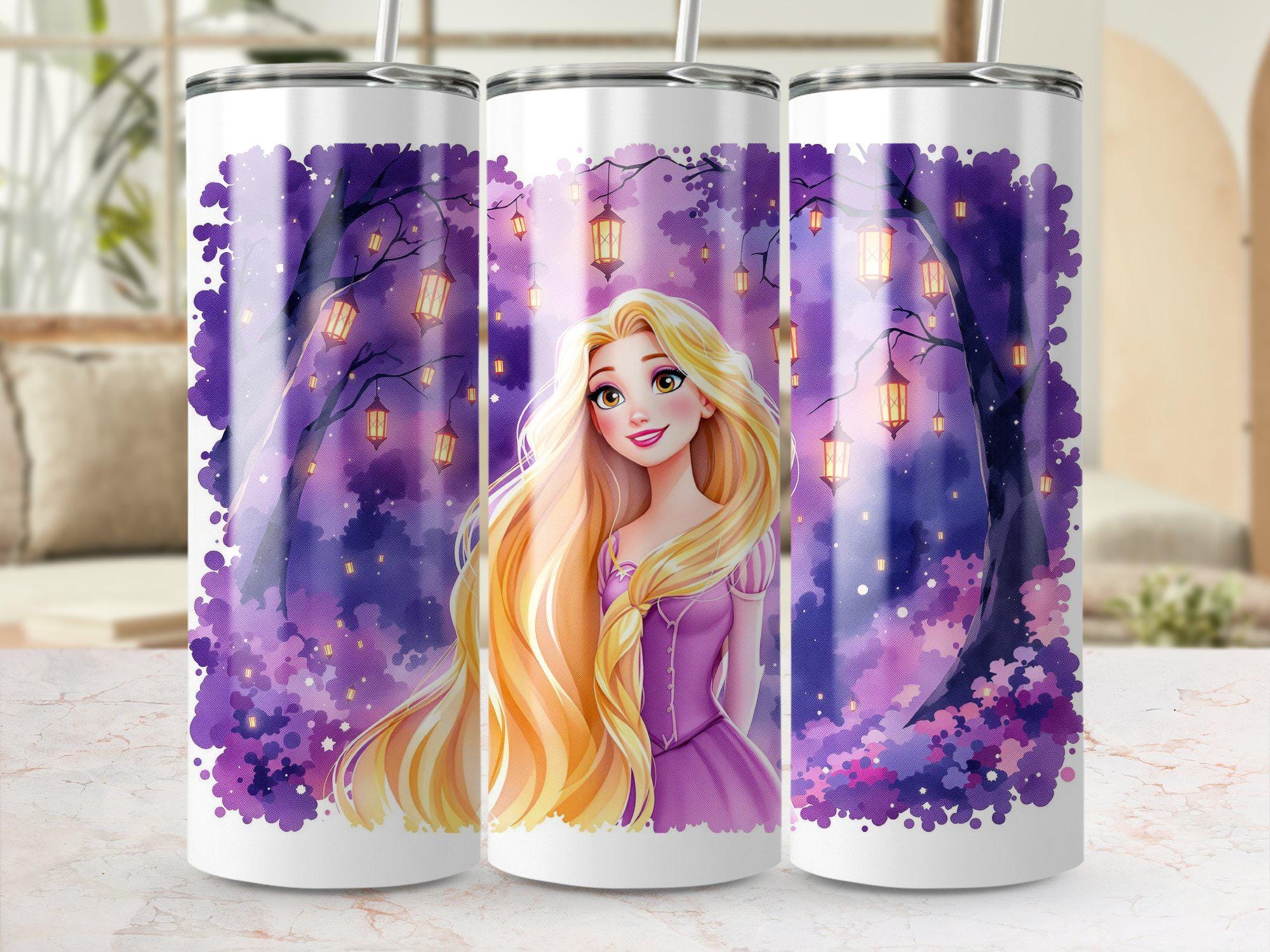 Rapunzel Tumbler Wrap PNG, Disney Tangled Floating Lanterns Sublimation ...