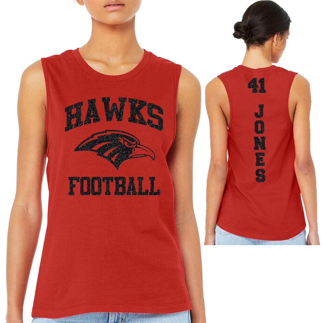 Hawks Football Team Custom Personalized Glitter Team Design Women's ...