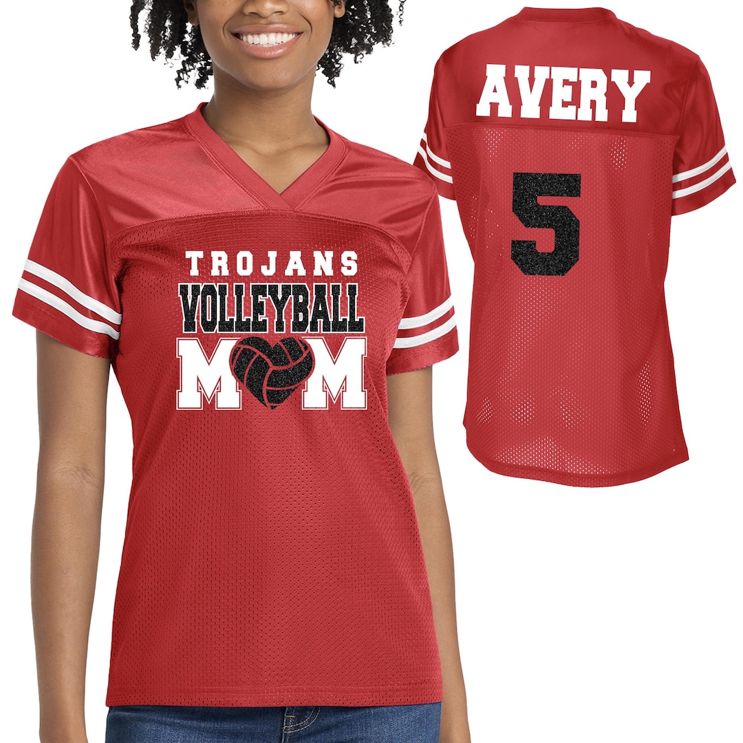 Custom Volleyball Team Glitter Design Women's V-neck Posi Charge ...