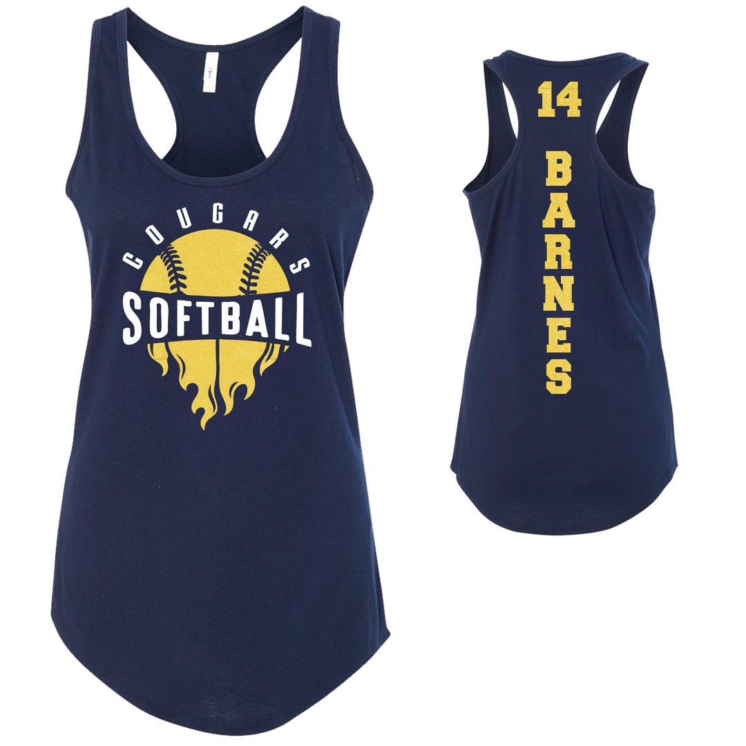 Softball Team Custom Personalized Glitter Design Fitted Women's ...