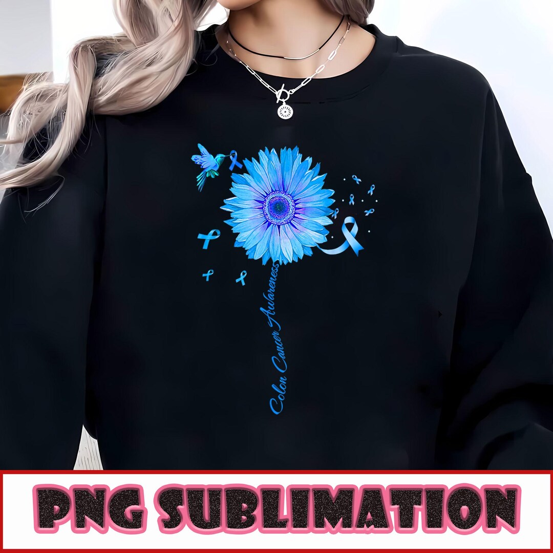 Colon Cancer Awareness Colorectal Blue Ribbon Sunflower Png, Colon ...