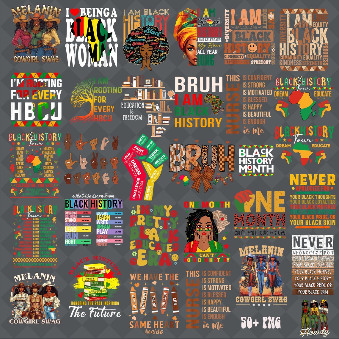 50+ Black History Month Png Bundle, Juneteenth Png Bundle, Black People ...