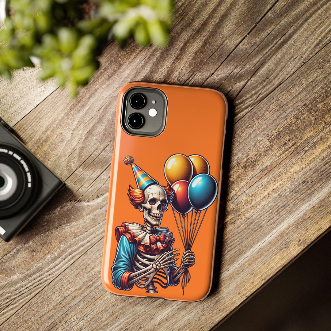 Skeleton Holding Balloons Tough Phone Cases, Skeleton With Balloons ...