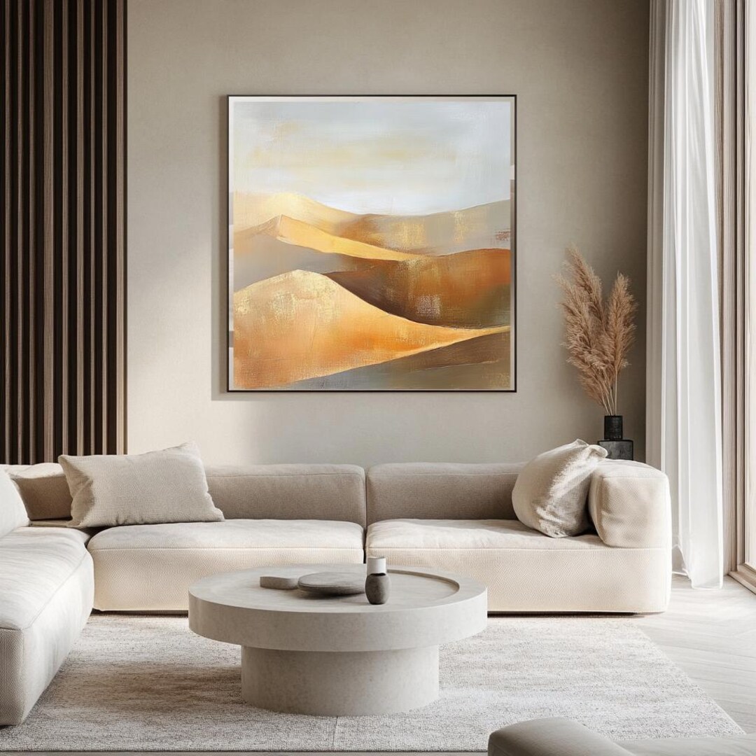 Ethereal Abstract Sand Dunes Landscape Wall Art - Modern Desert ...
