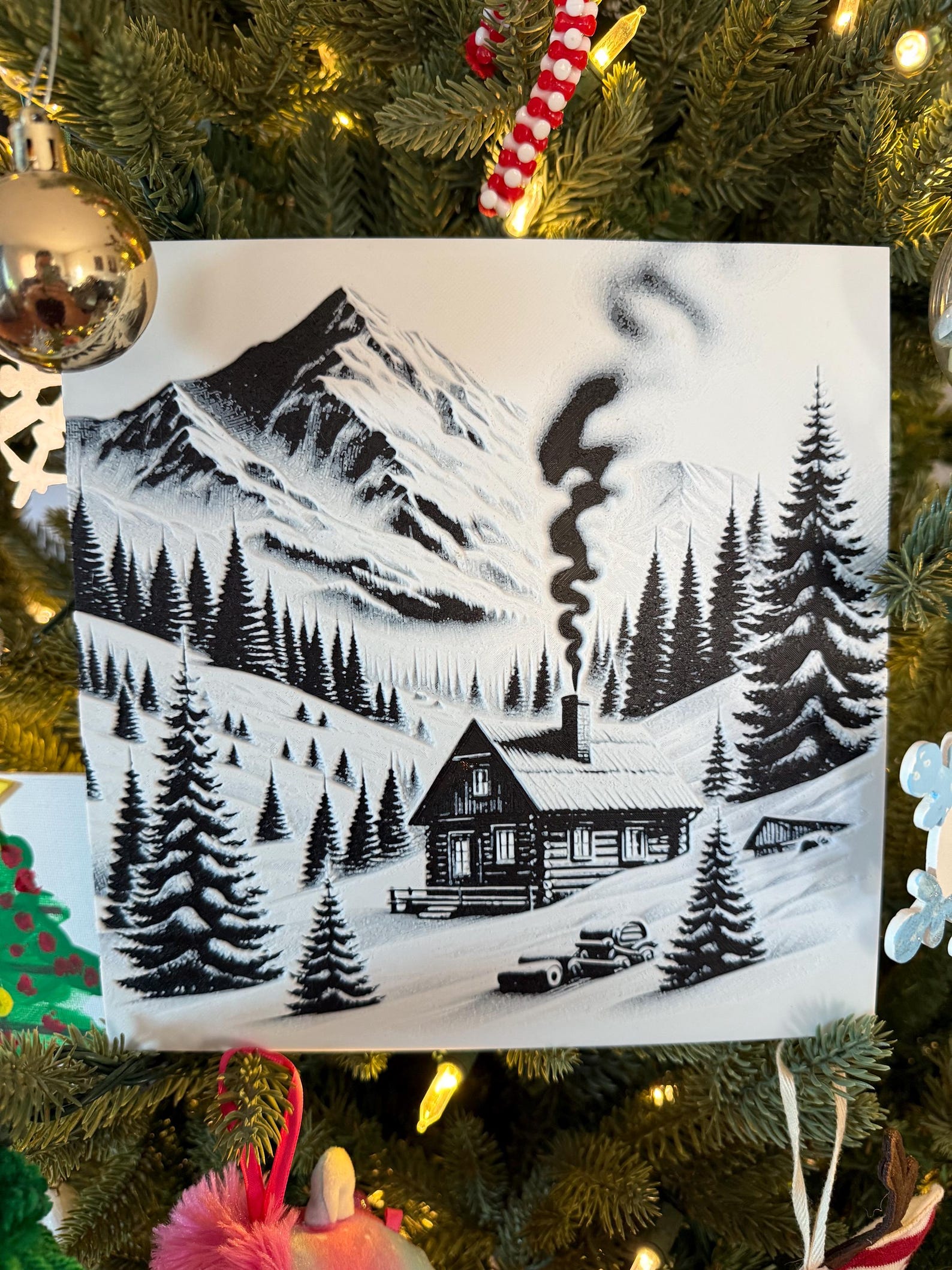 3D Printed Textured Christmas Scene Decorations - Etsy