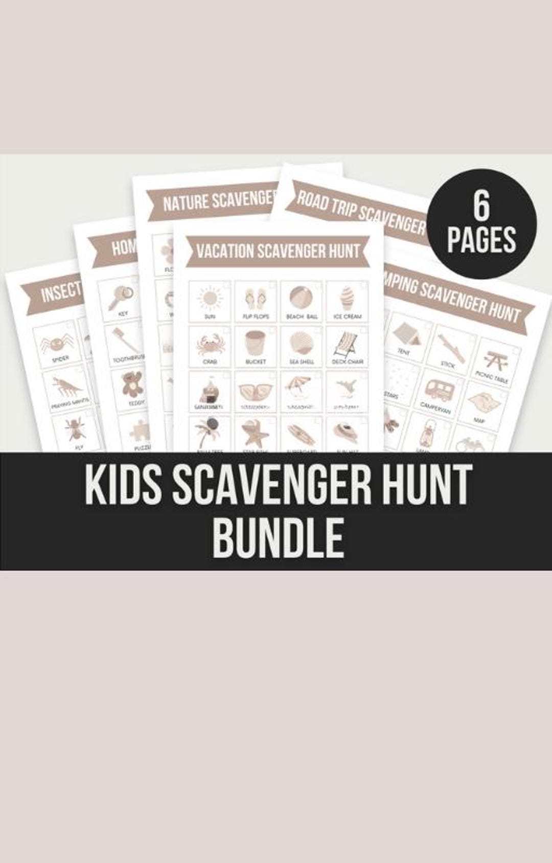 Kid Scavenger Hunt Bundle - Etsy