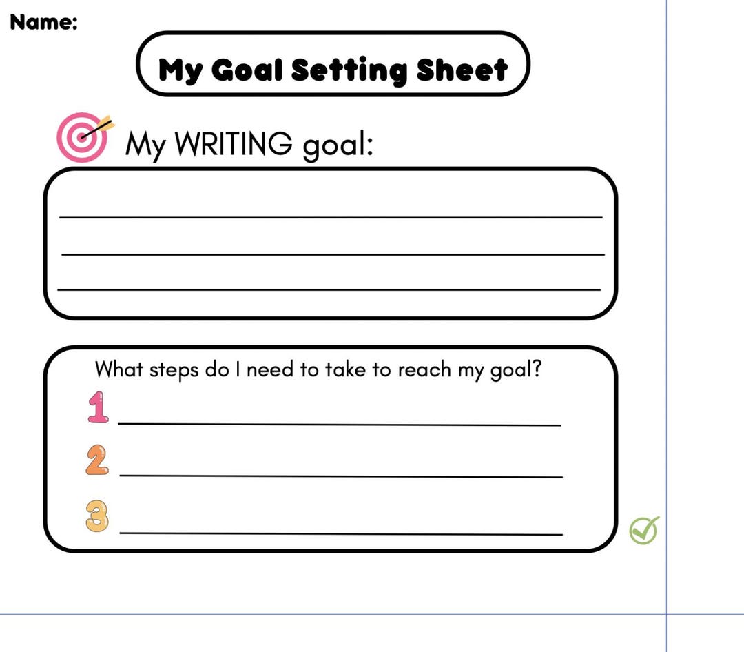 Writing Goal Setting Sheet - Etsy