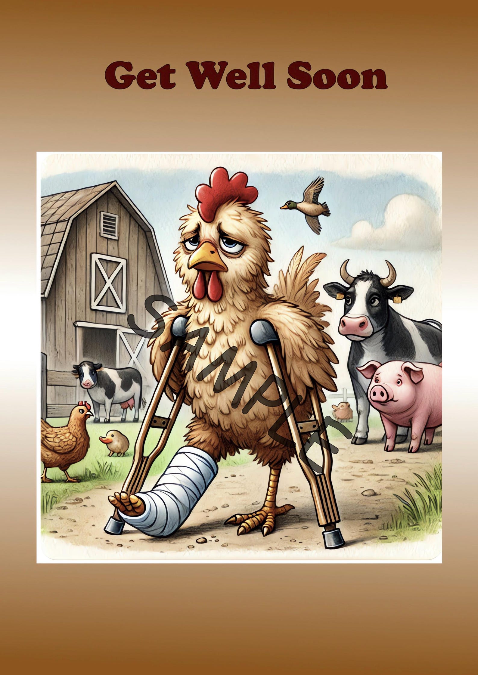 Funny Get Well Soon Cards - Printable PDF Download - Humorous Animal ...