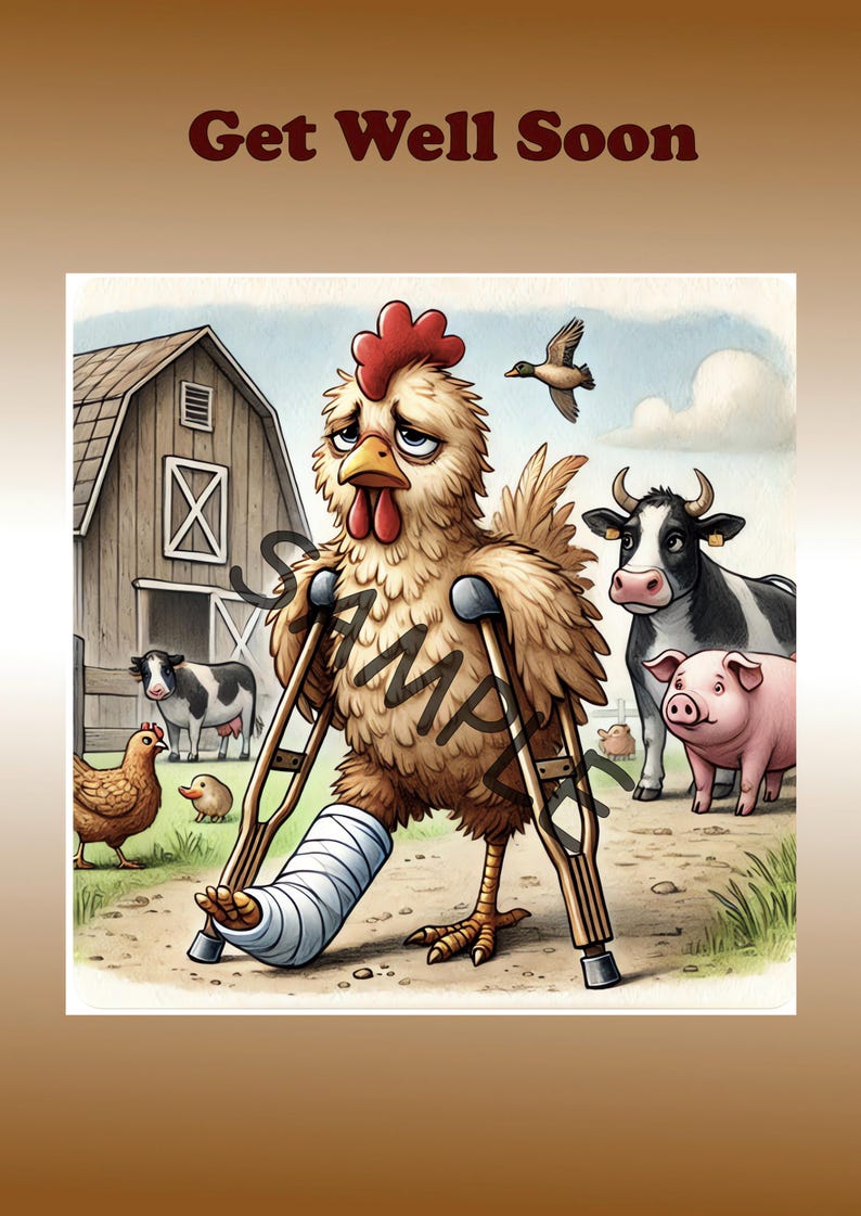 Funny Animal Get Well Cards – Printable Humorous Greetings (PDF ...