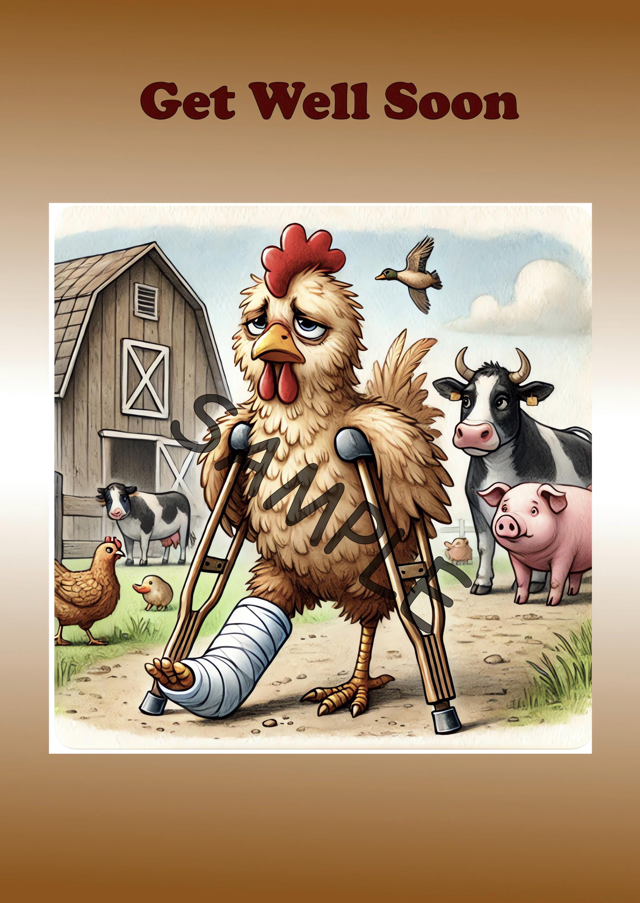 Funny Get Well Soon Cards - Printable PDF Download - Humorous Animal ...