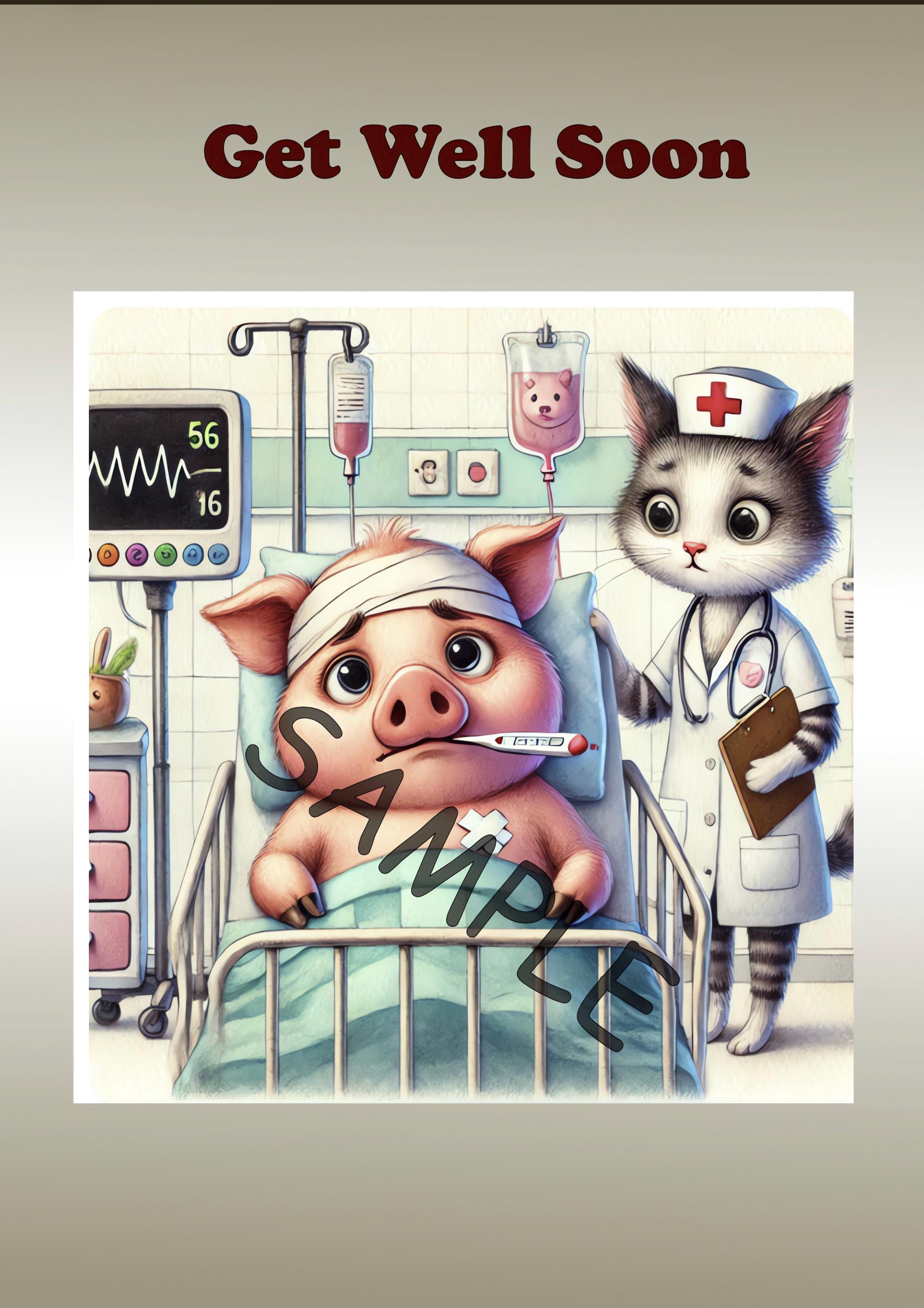 Funny Get Well Soon Cards - Printable PDF Download - Humorous Animal ...