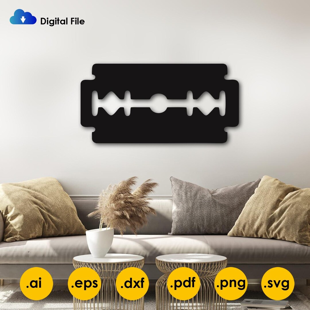 Digital - Razor Blade - Vector Silhouette - CNC, Laser, Vinyl, Print ...