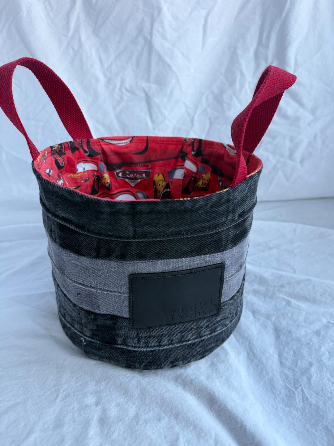 Upcycled Denim Basket With Cars Lining - Etsy
