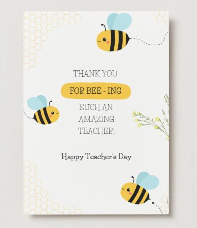 Instant Download & Print! Bee-themed Folding Card and Gift Tag - Etsy