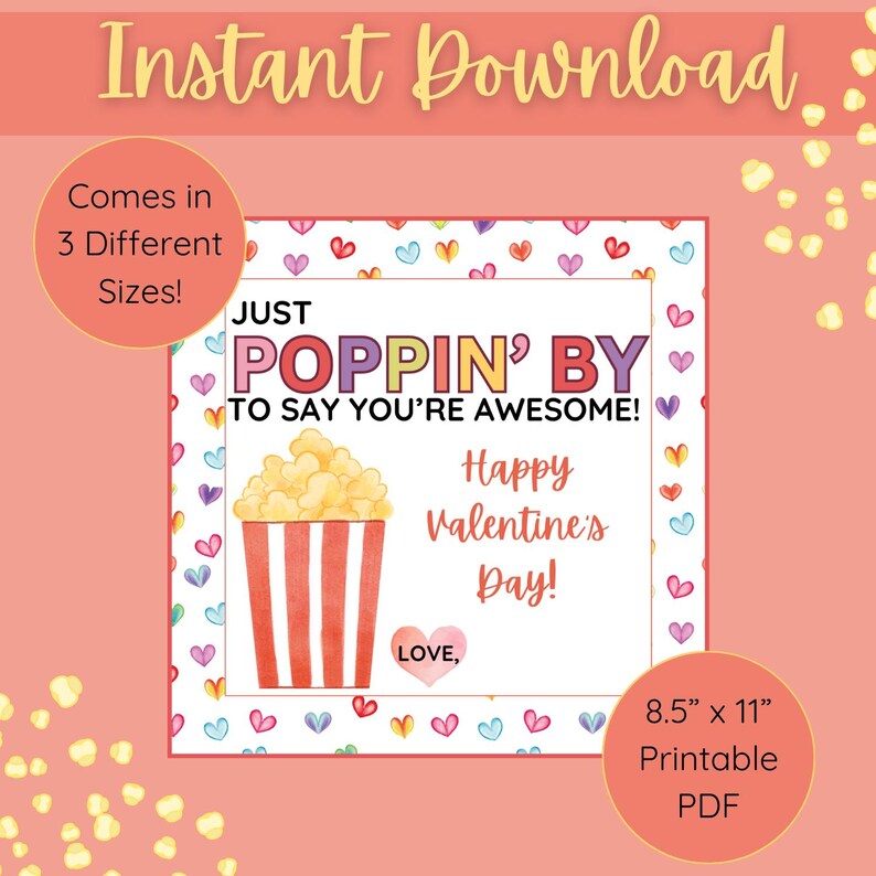 Just Poppin by to Say You’re Awesome! Happy Valentine’s Day Tag and ...
