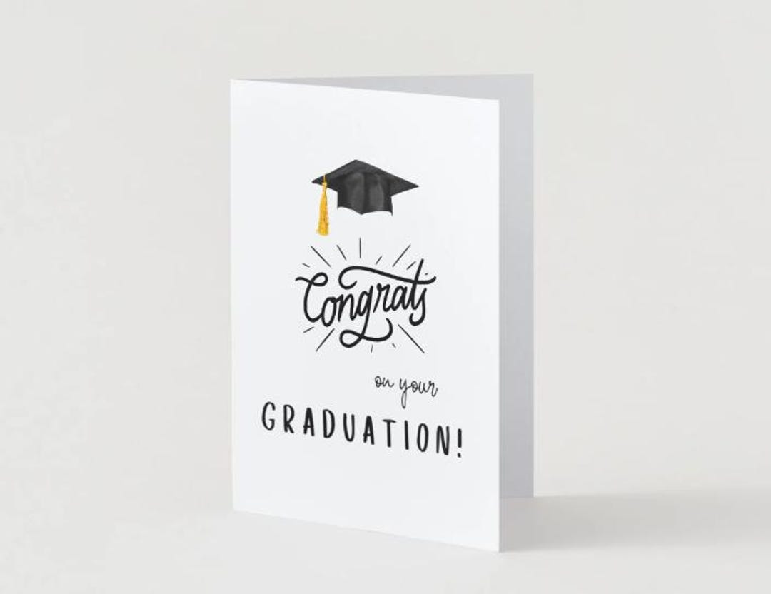 Grad Cap Congrats on Your Graduation Card - Etsy