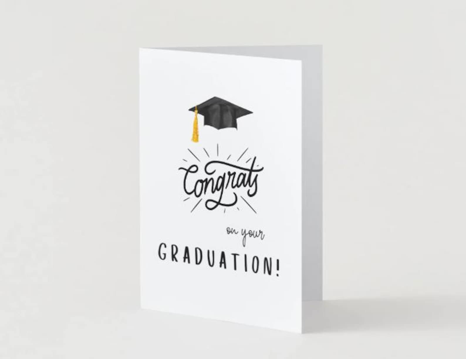 Grad Cap Congrats on Your Graduation Card - Etsy