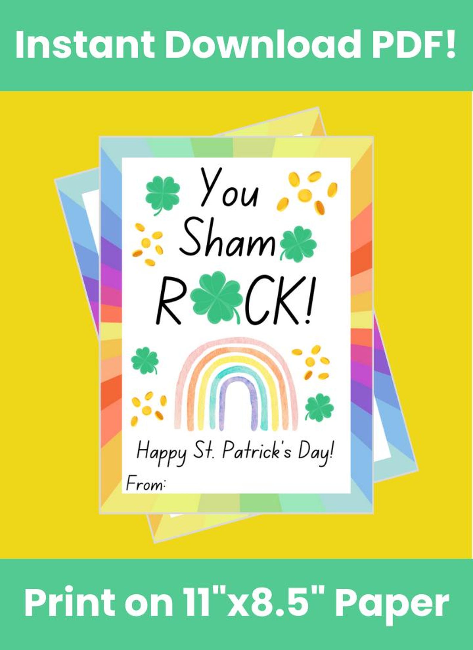 You Shamrock! Happy St. Patrick's Day Tag and Card: Gift Tag Coworkers ...