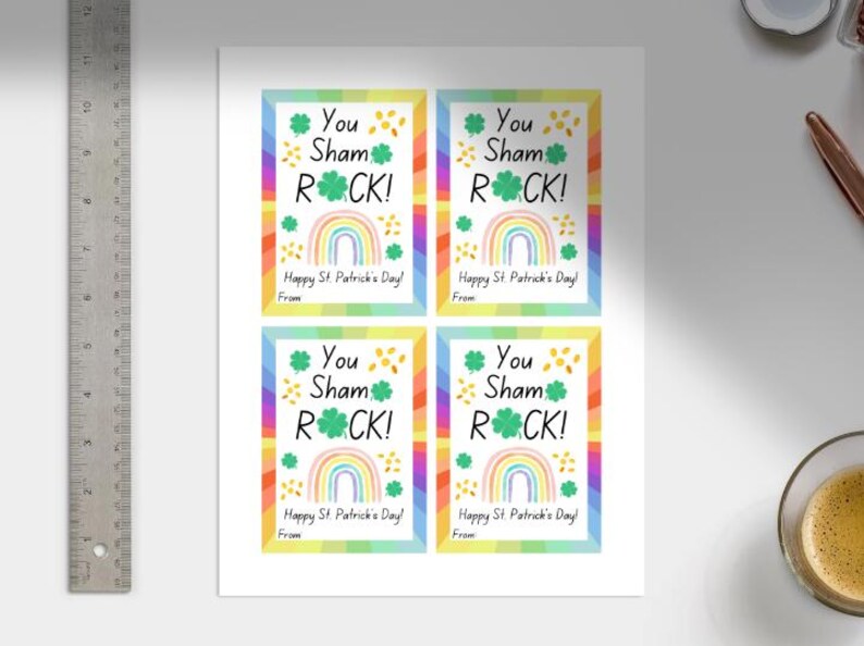 You Shamrock! Happy St. Patrick's Day Tag and Card: Gift Tag Coworkers ...