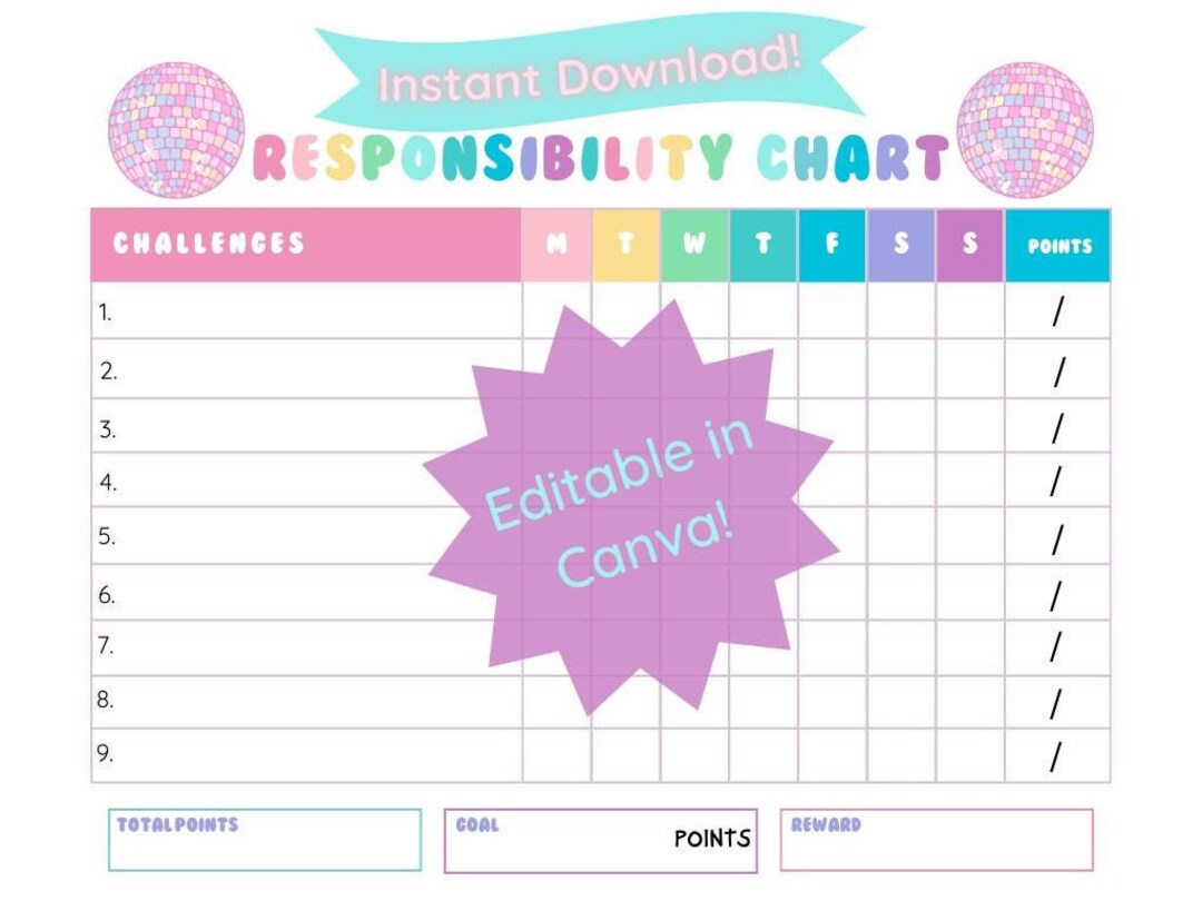 Kids Sparkle Your Way to Responsibility - Disco Ball Chores - Kids ...