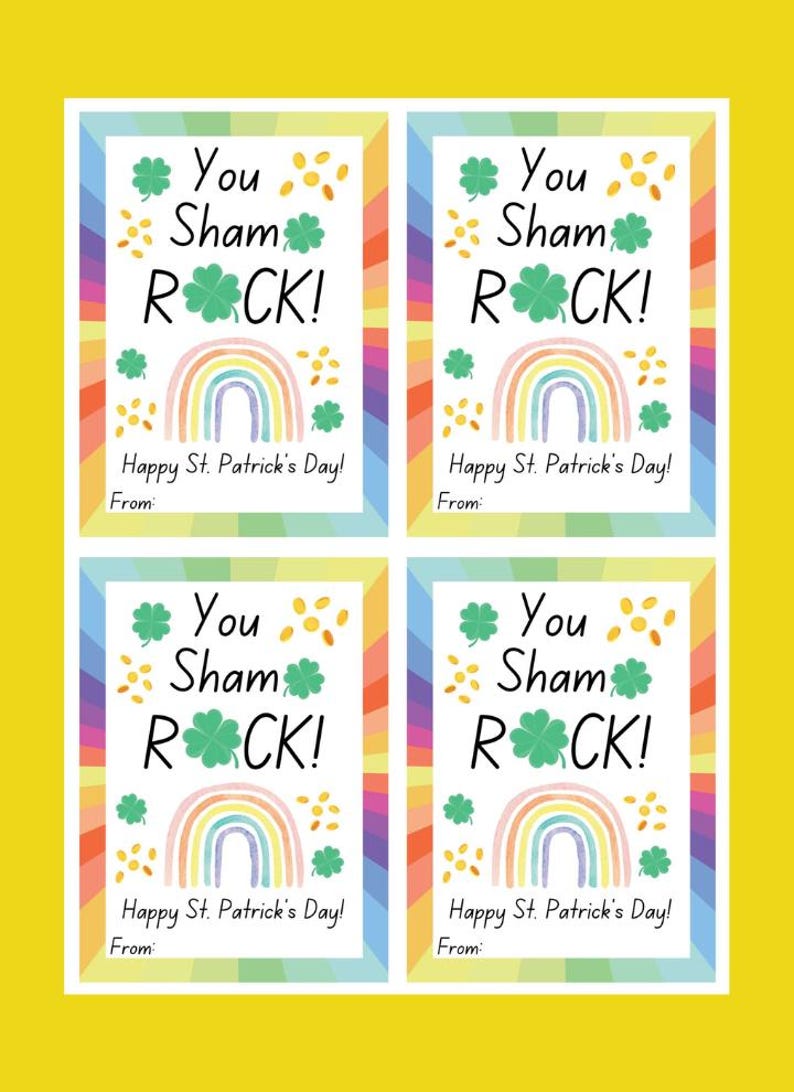 You Shamrock! Happy St. Patrick's Day Tag and Card: Gift Tag Coworkers ...