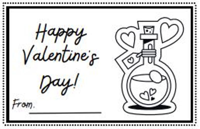 Kids Print & Color Valentines Day Cards - Etsy