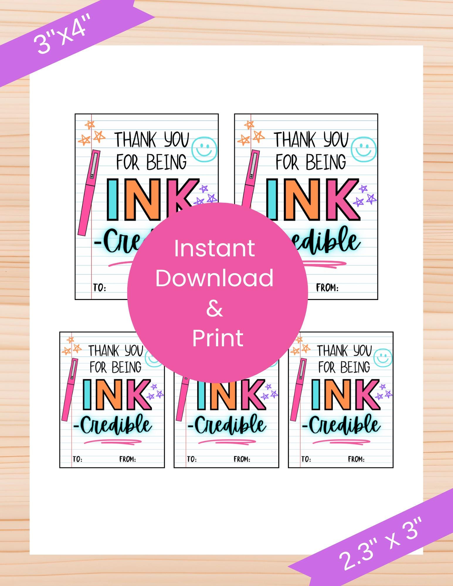 Ink-credible Pen Thank You Card Class Cards and Gift Tags: Teacher ...