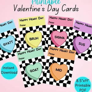 Happy Heart Day Valentine's Day Slang Cards Candy Hearts - Etsy