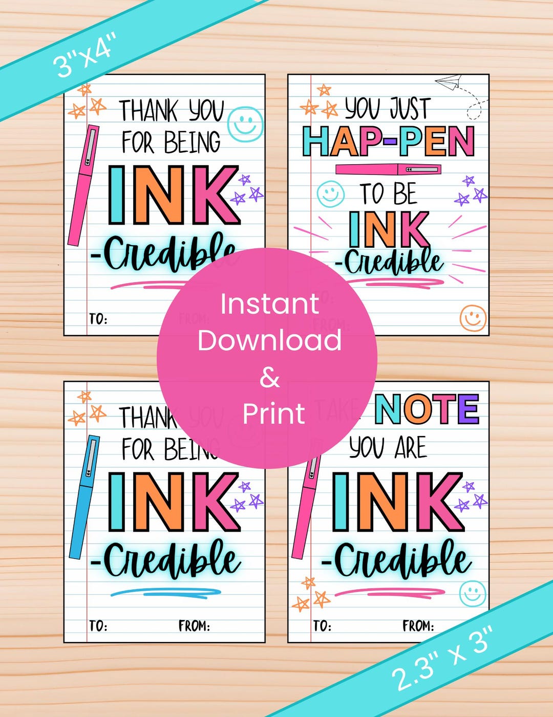 Ink-credible Pen Thank You Card Class Cards and Gift Tags: Teacher ...