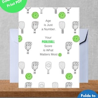 Printable Funny Pickleball Birthday Card | Pickleball Poem & Cartoon ...