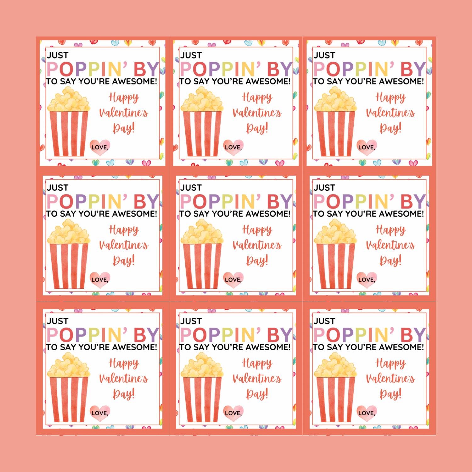 Just Poppin by to Say You’re Awesome! Happy Valentine’s Day Tag and ...