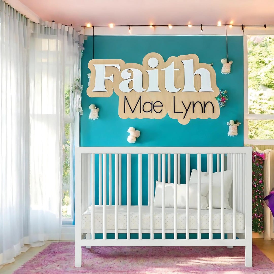 Personalized Kids Name Wall Art Custom Wooden Name Sign for Kids Room ...