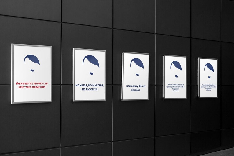 Set of 5 Minimalist Protest Sign Poster- Digital Download- Anti-maga ...
