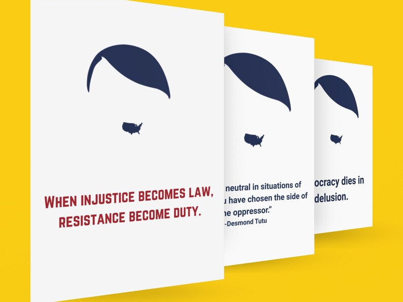 Set of 5 Minimalist Protest Sign Poster- Digital Download- Anti-maga ...