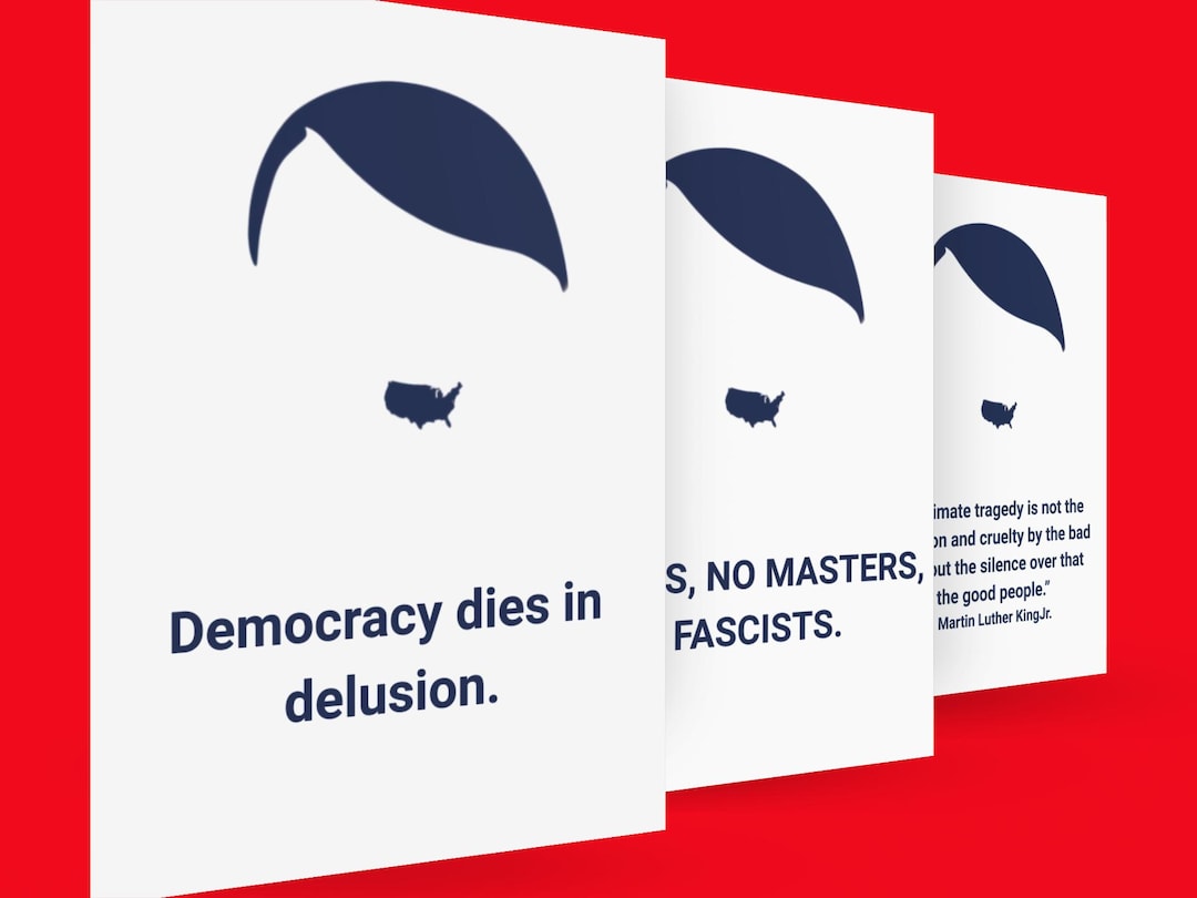 Set of 5 Minimalist Protest Sign Poster- Digital Download- Anti-maga ...