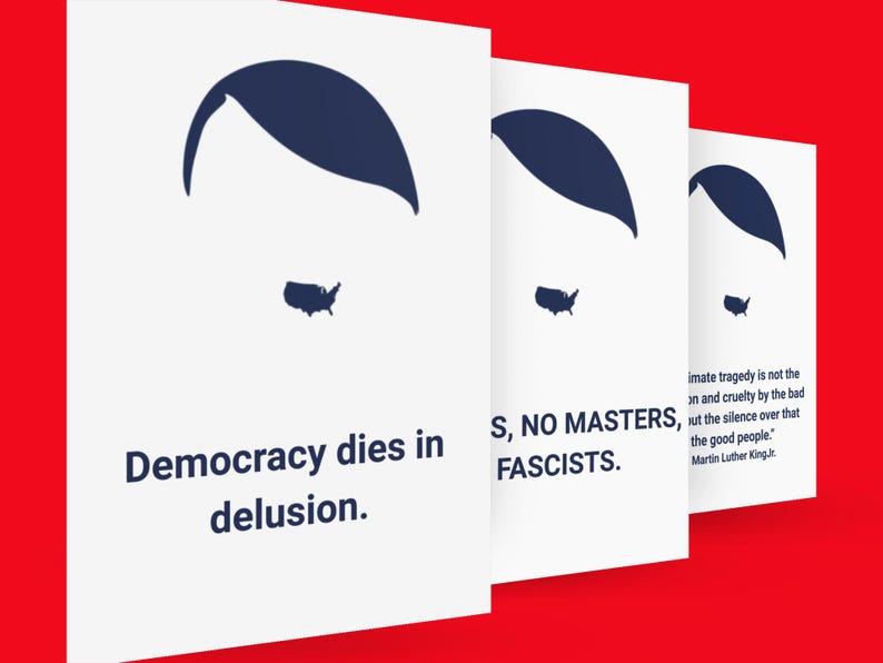 Set of 5 Minimalist Protest Sign Poster- Digital Download- Anti-maga ...
