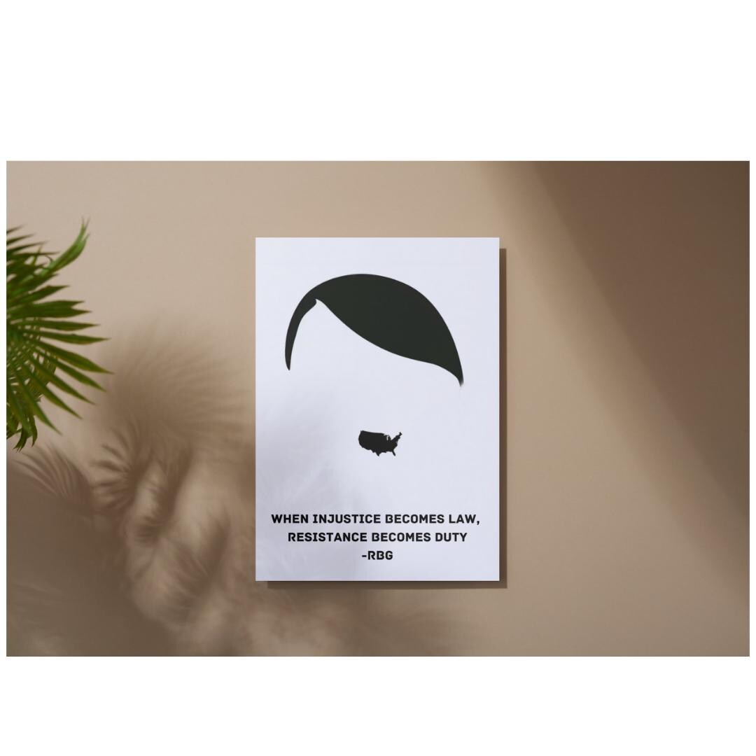 Minimalist RBG Quote Protest Poster- Digital Download- Anti-maga, Anti ...