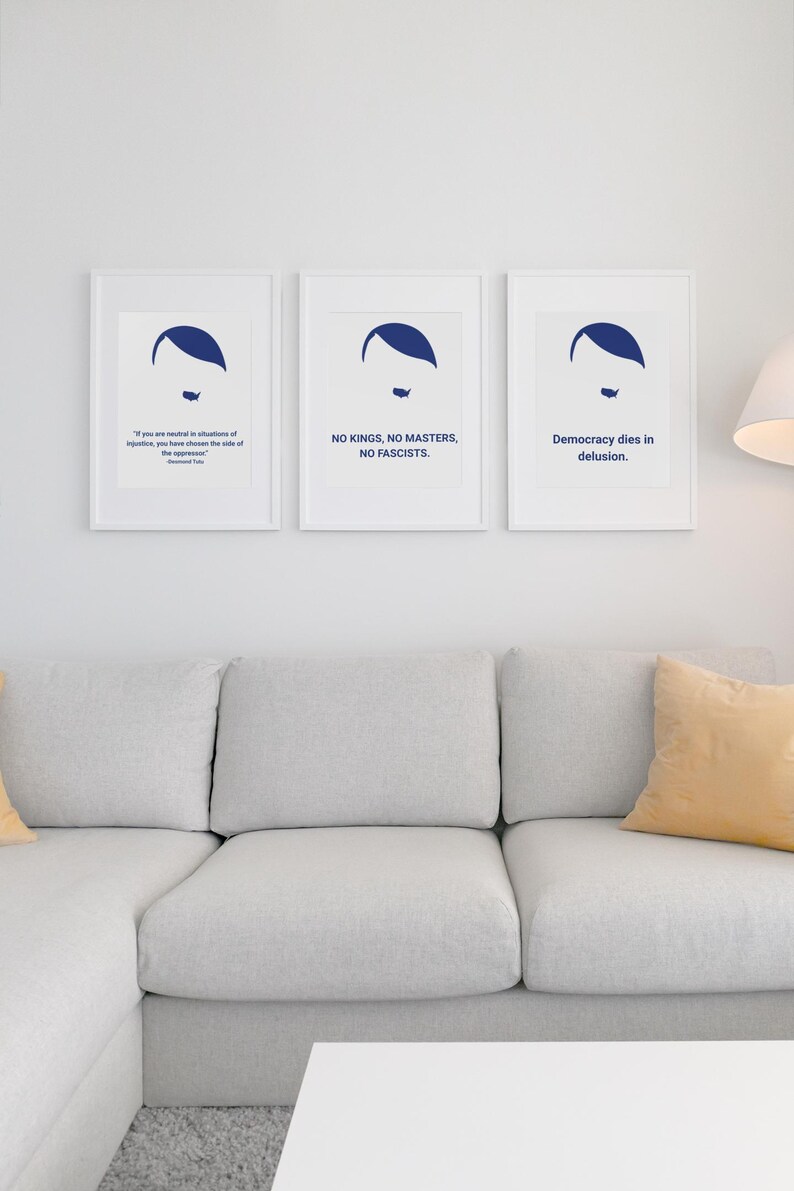Set of 5 Minimalist Protest Sign Poster- Digital Download- Anti-maga ...
