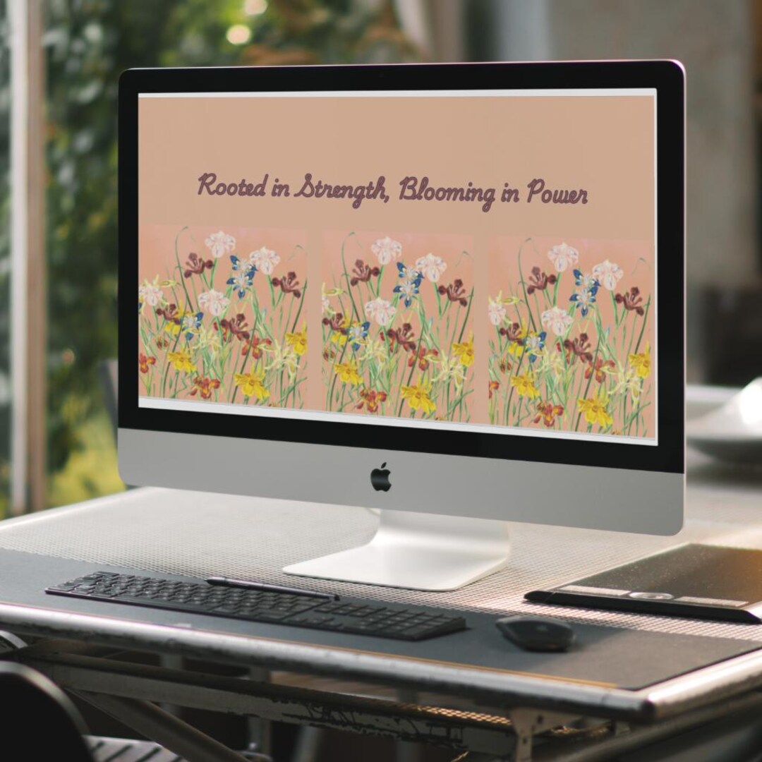 5 Pack Vintage Floral Feminist Desktop Wallpaper Women's Empowerment ...