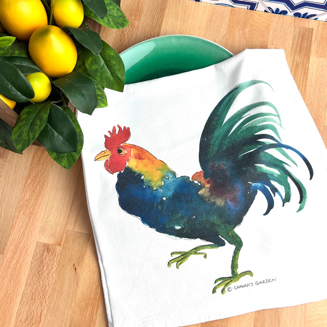 Rooster Kitchen Towel, Flour Sack Tea Towel - Etsy