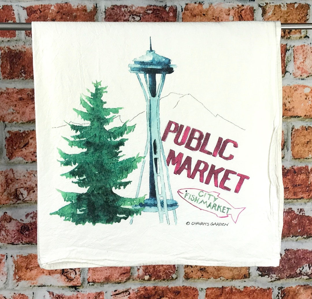 Seattle Tea Towel, Flour Sack Dish Towel - Etsy