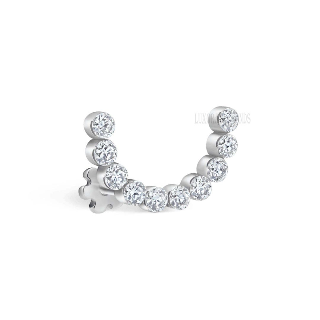14k Gold Apsara Demi Eternity Stud Invisible Set Diamond Threaded ...