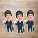 Pilot Cupcake Toppers Portrait From Photo Aeronautics Custom Face ...