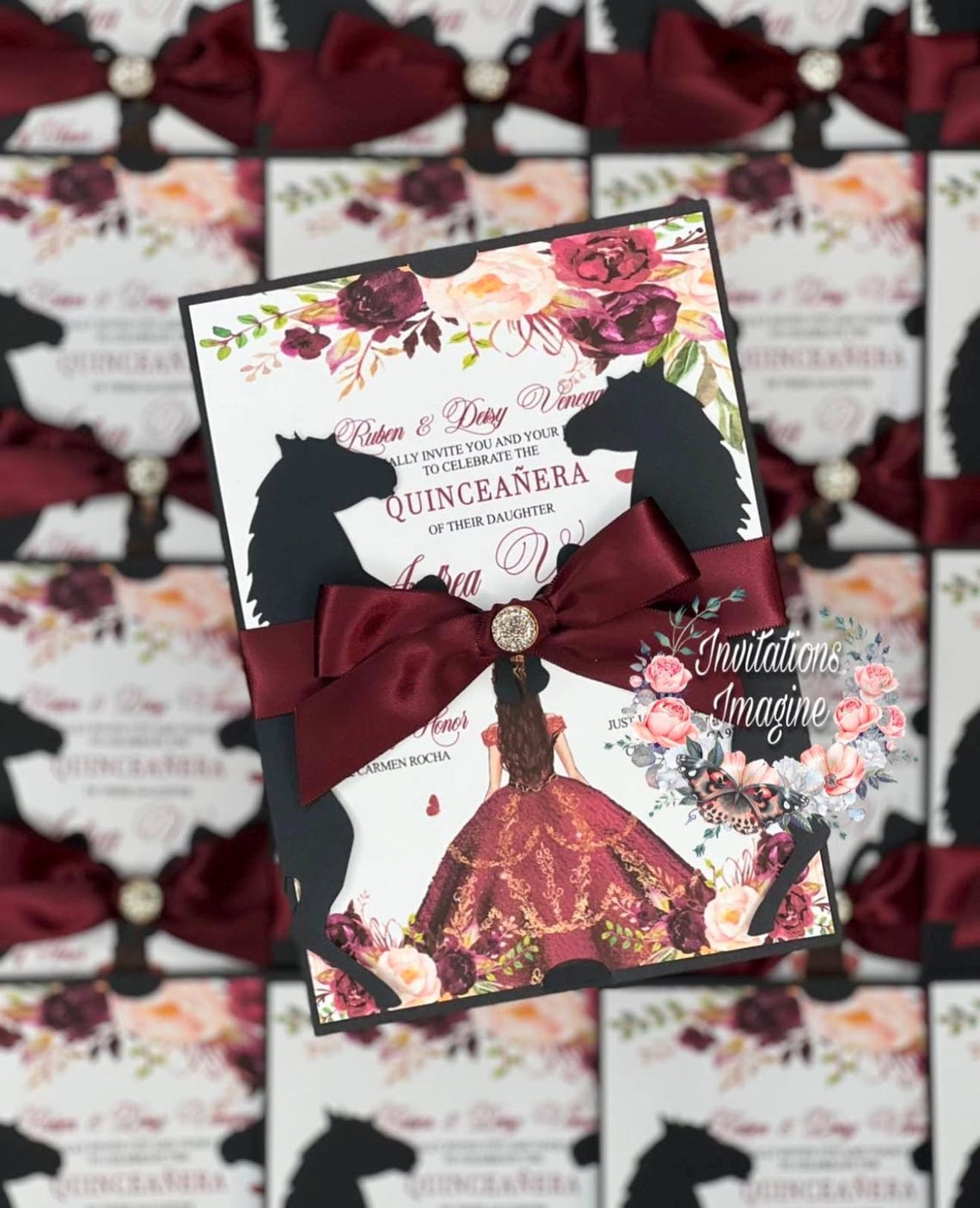 Cowgirl Style XV Invitation. White Envelopes Included. - Etsy