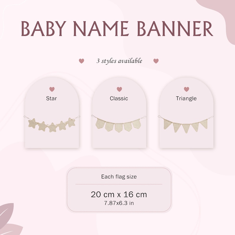 Personalized Baby Name Banner, Embroidered Name Garland for Baby Shower ...