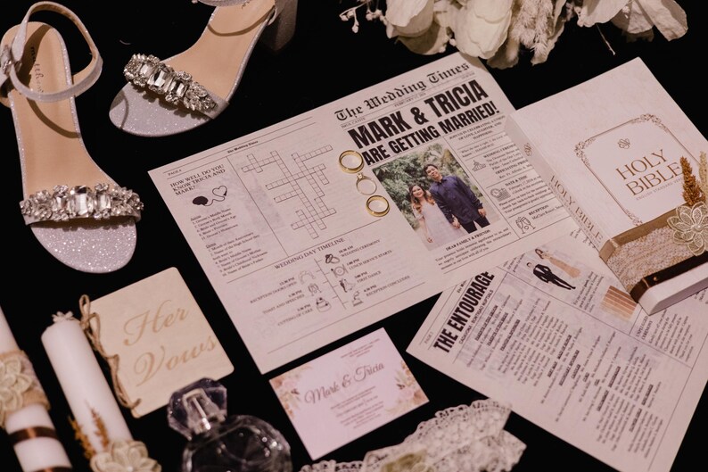 Newspaper Theme Wedding Invitation - Etsy