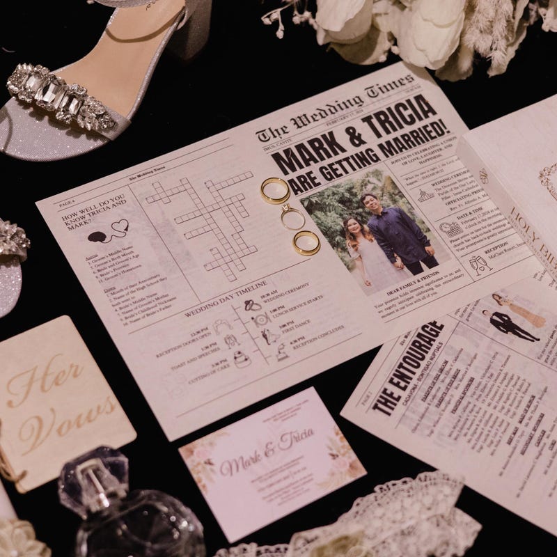 Newspaper Wedding Invitation - Etsy