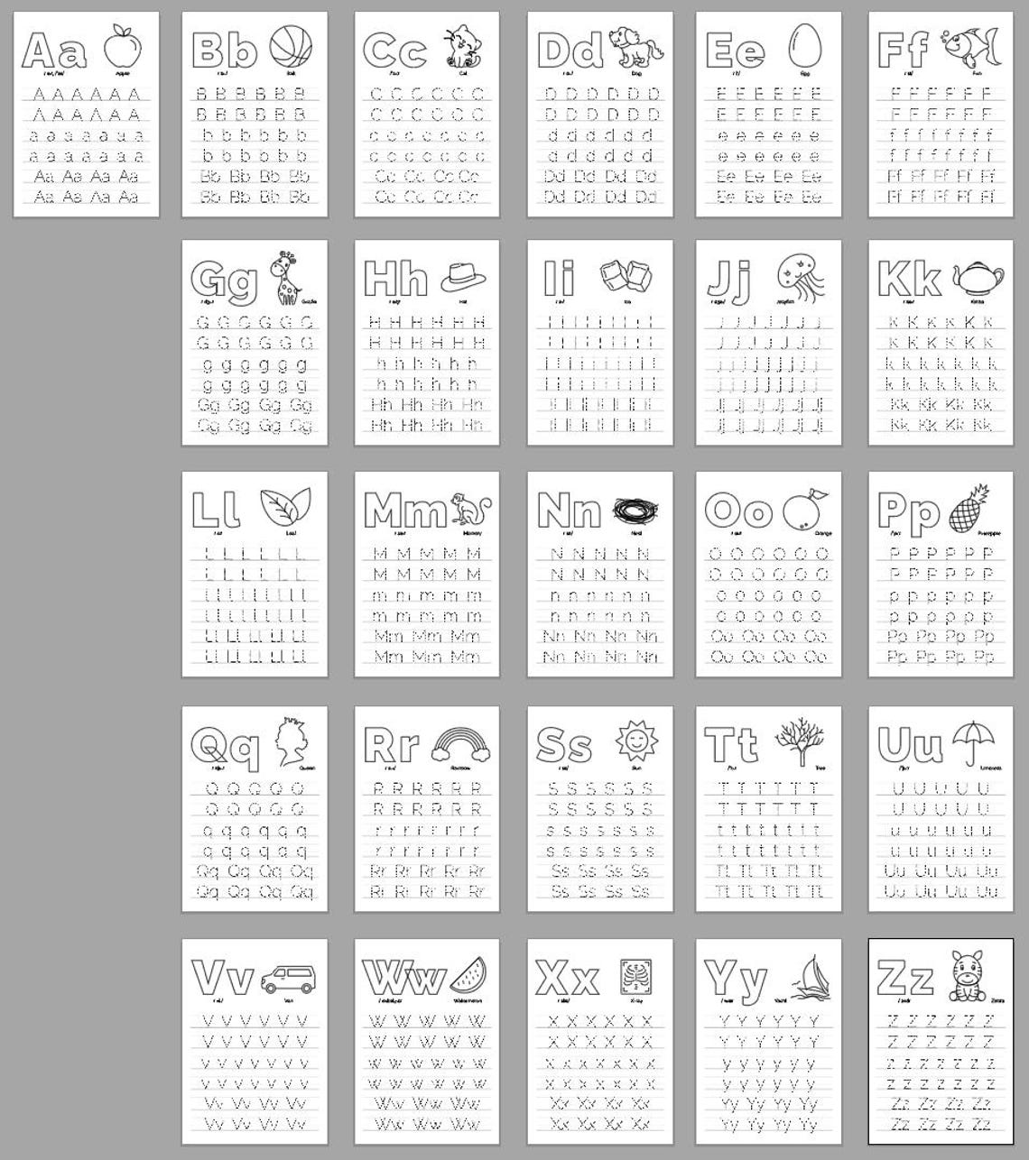 English Alphabet ABC. 26 Phonetic Pages. Learn to Trace for ...